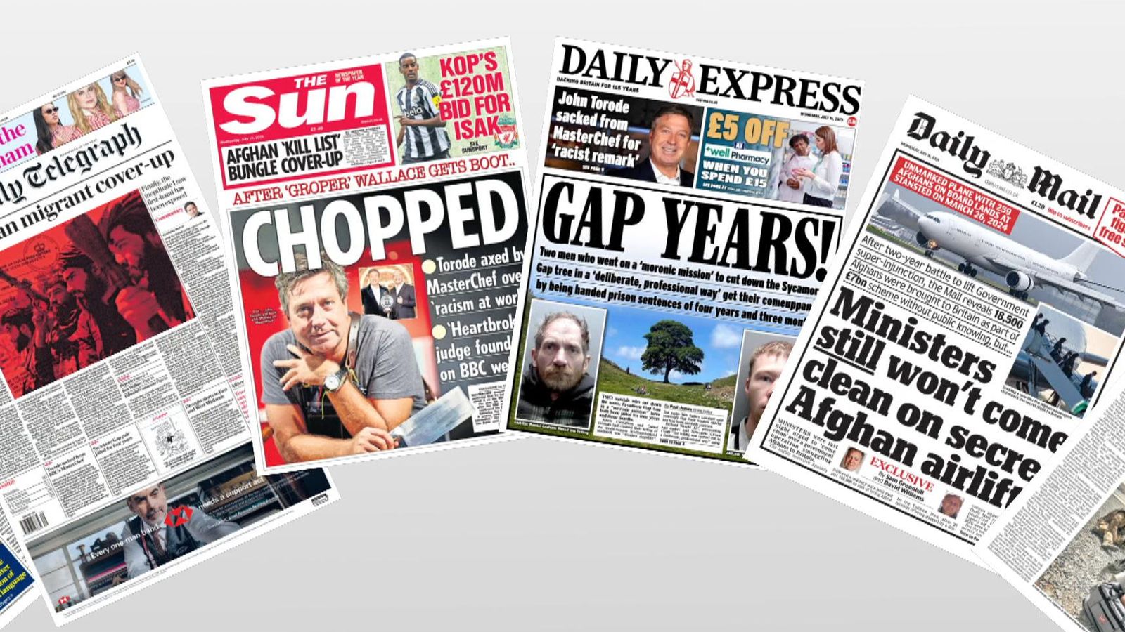 Wednesday's national newspaper front pages | UK News | Sky News