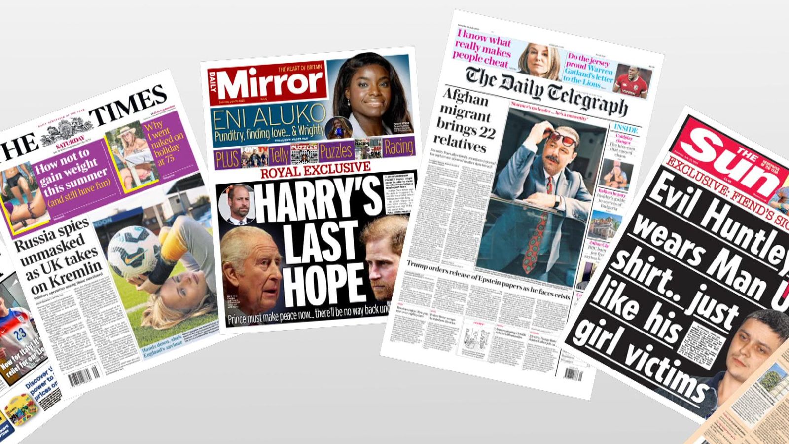 Saturday's national newspaper front pages | UK News | Sky News