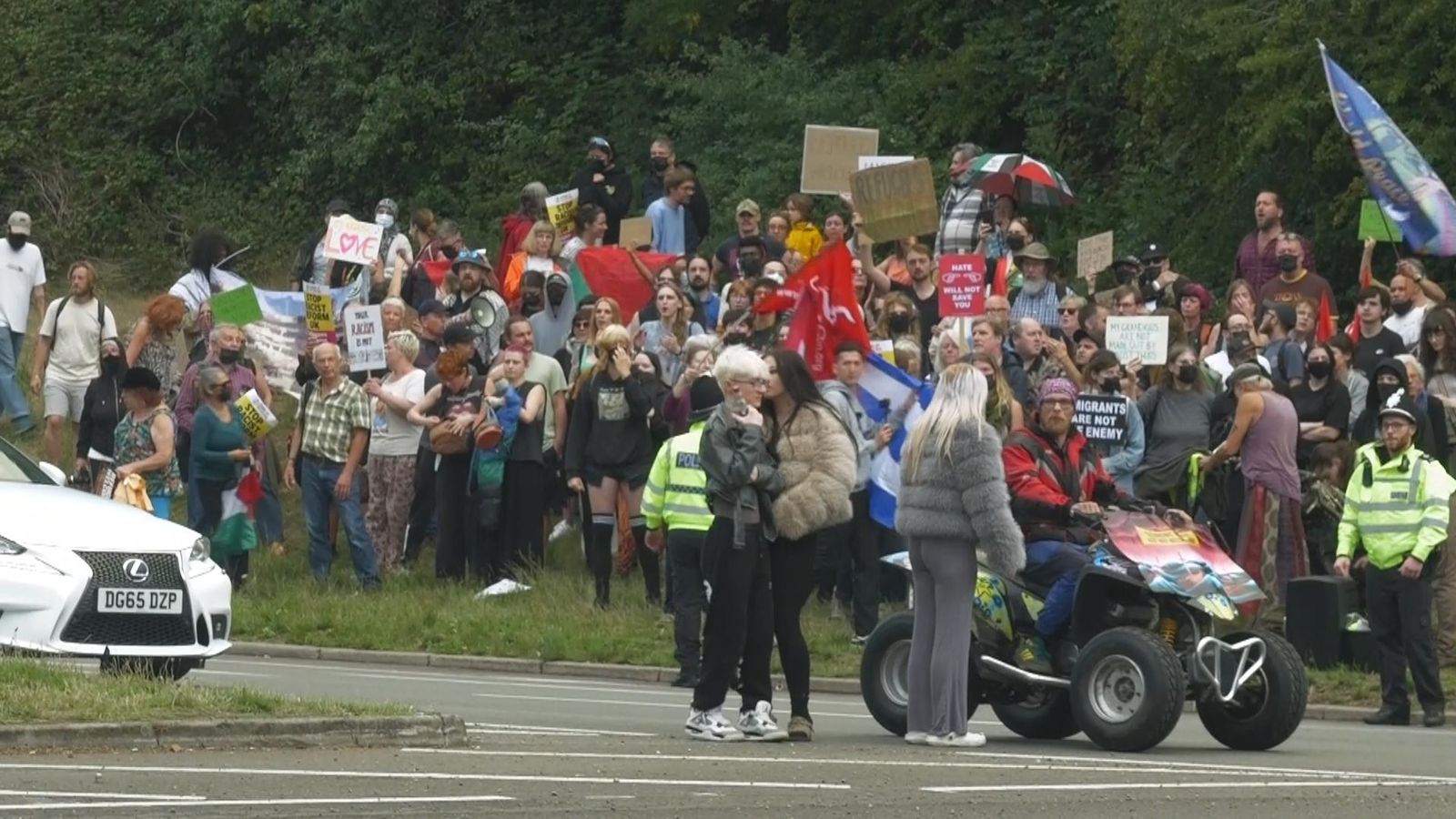 Protests in Norwich over asylum seekers in local hotel | UK News | Sky News