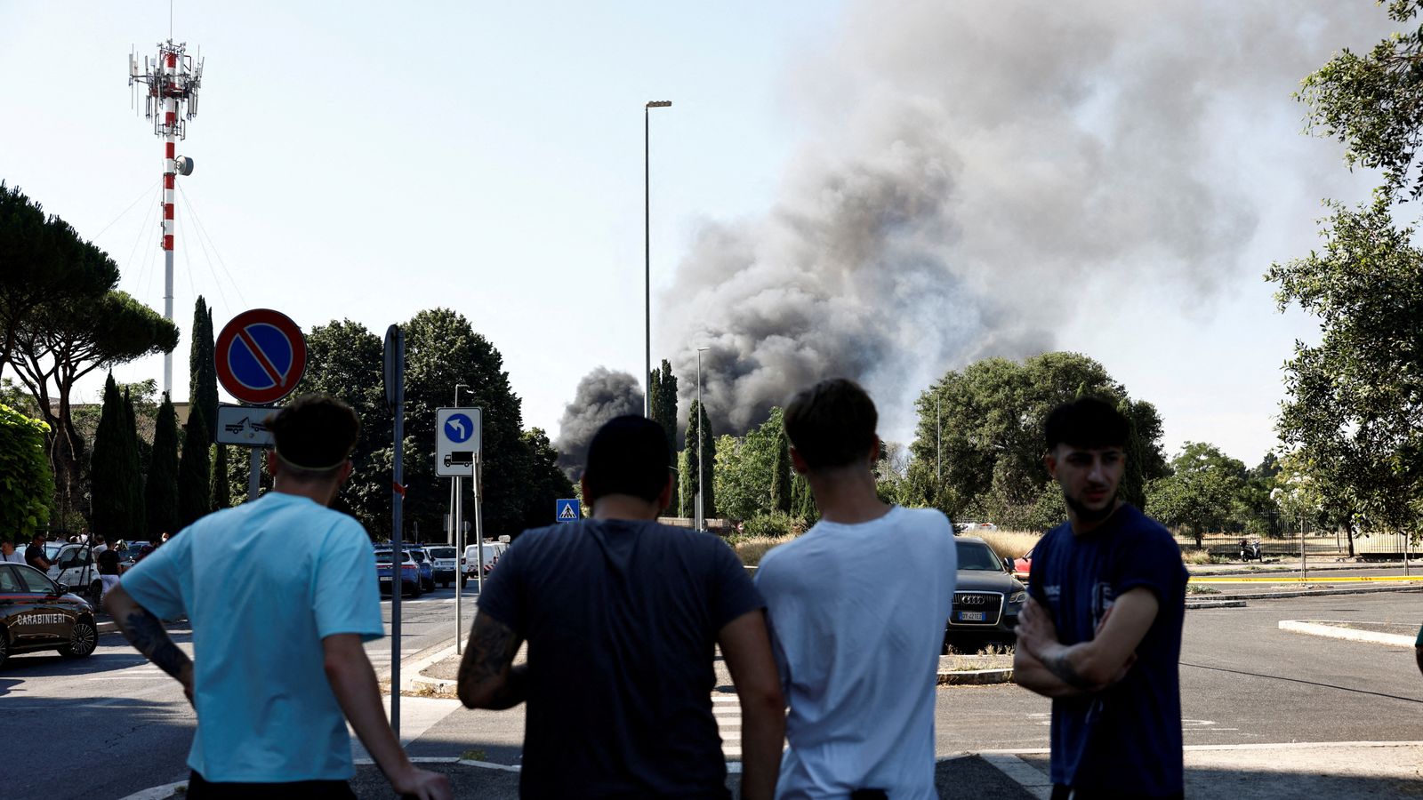 29 injured in Rome petrol station explosion and fire | World News | Sky ...