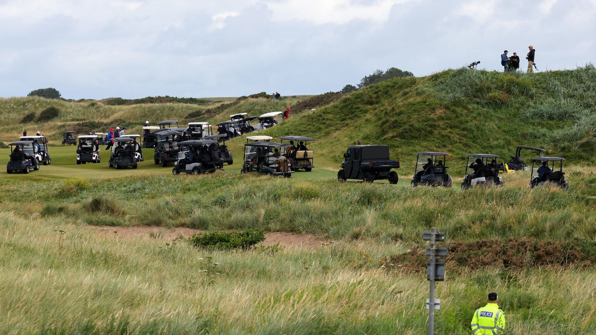 Huge security operation as Donald Trump tees off at his Scottish golf ...