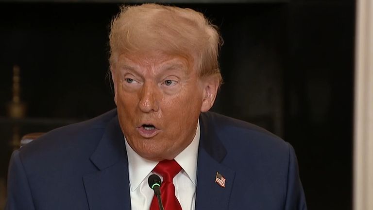 Donald Trump visits Fort Bragg ahead of 250th anniversary of US Army | News UK Video News | Sky News