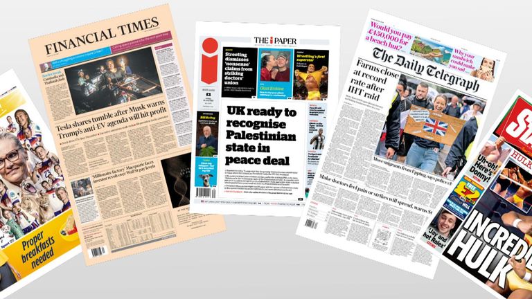 Sunday's national newspaper front pages | News UK Video News | Sky News