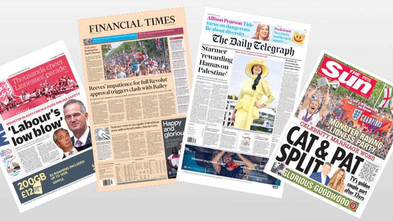 Press Preview: Thursday's front pages | UK News | Sky News