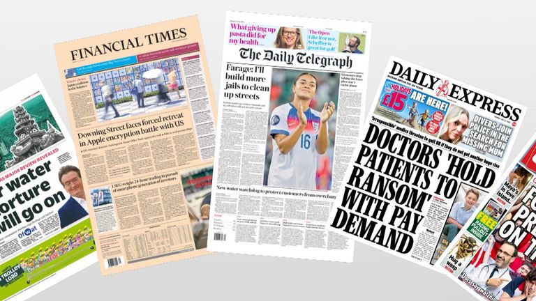 Press Preview: Monday's papers | News UK Video News | Sky News