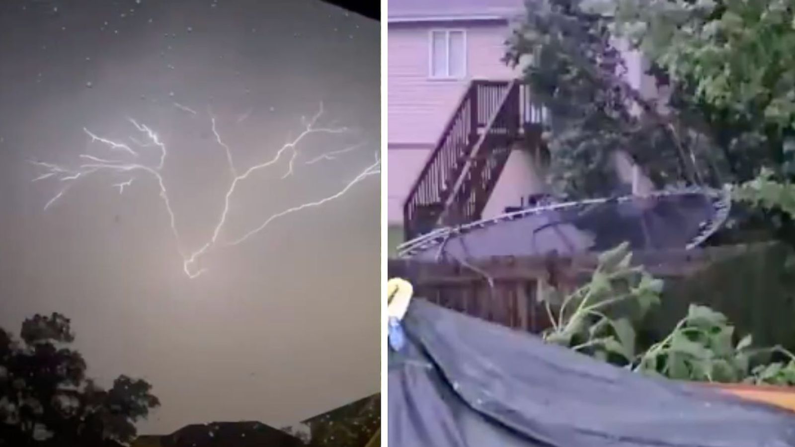 Trampoline stuck in tree as severe storms hit US Midwest | US News ...