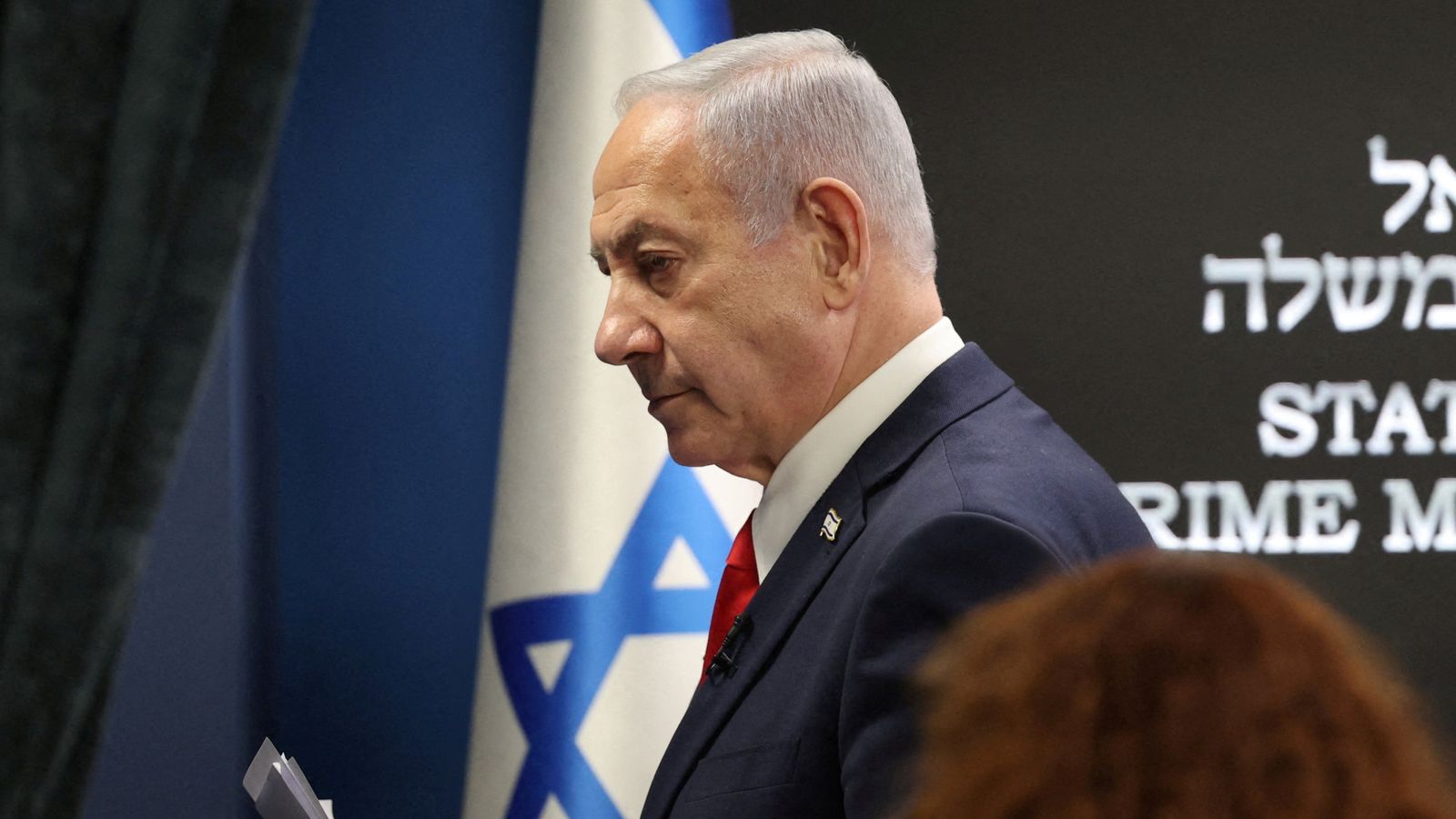 Sky News inside the room with Benjamin Netanyahu during his press ...