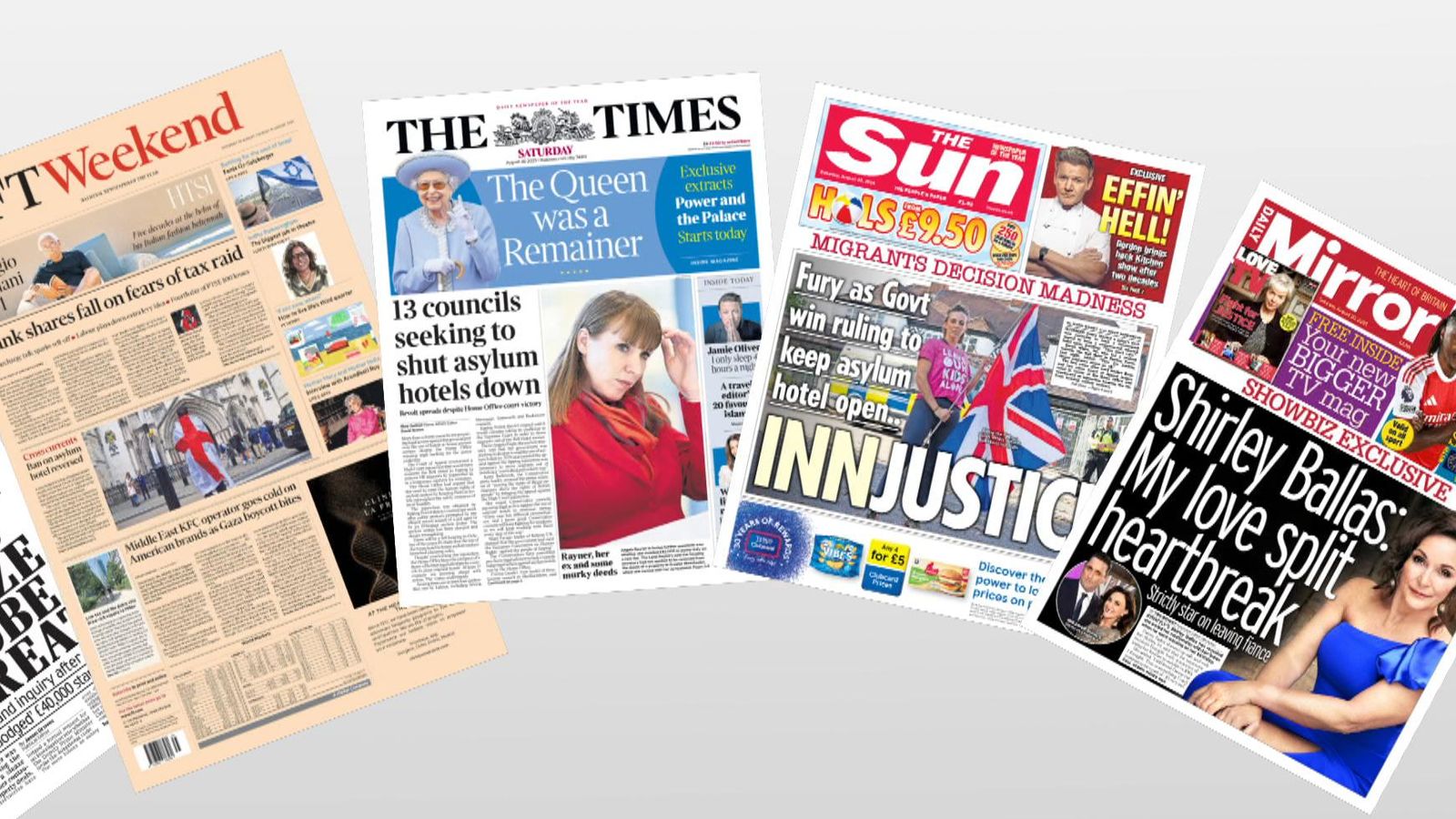 Saturday's national newspaper front pages | UK News | Sky News