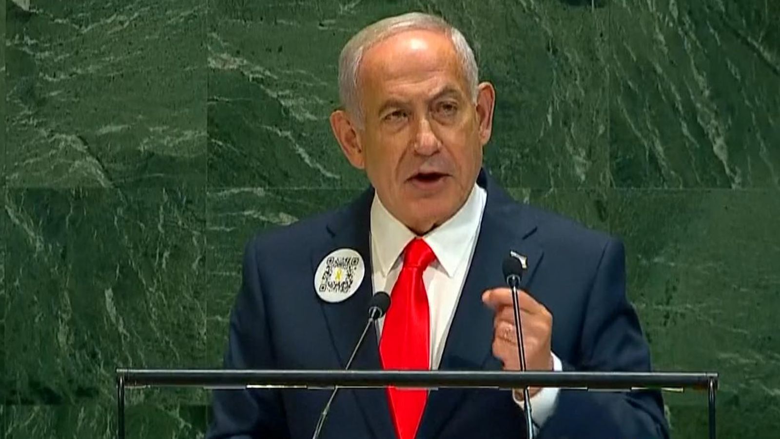 Netanyahu directly addresses hostages in UN speech - via loudspeakers ...