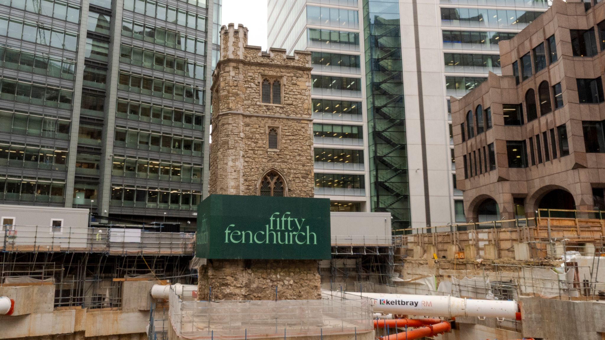 Medieval church tower suspended 45ft above ground in 'never seen before ...