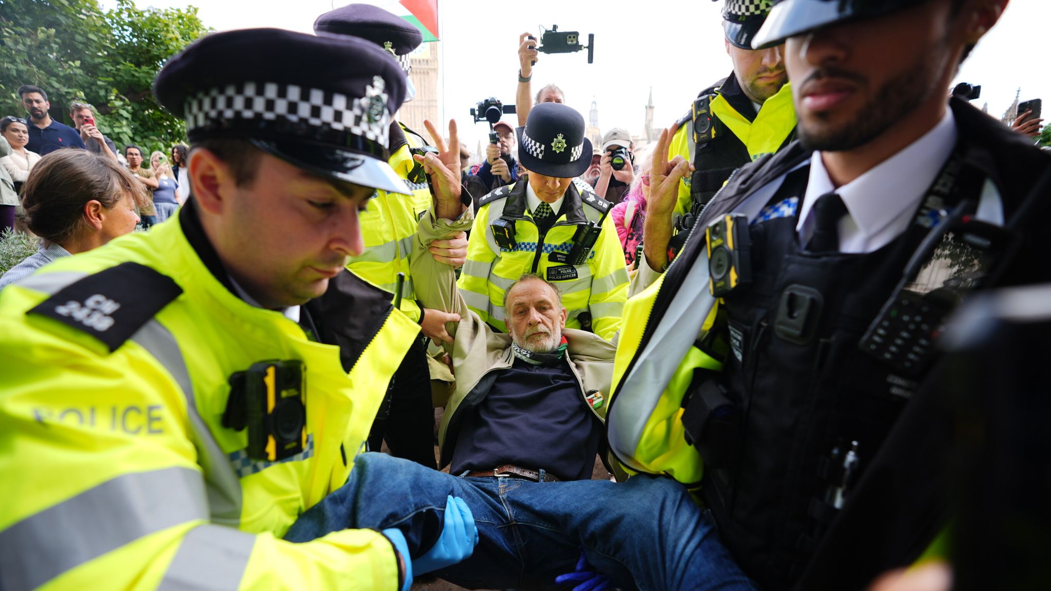 Police condemn 'intolerable abuse' at Palestine Action protest - as ...
