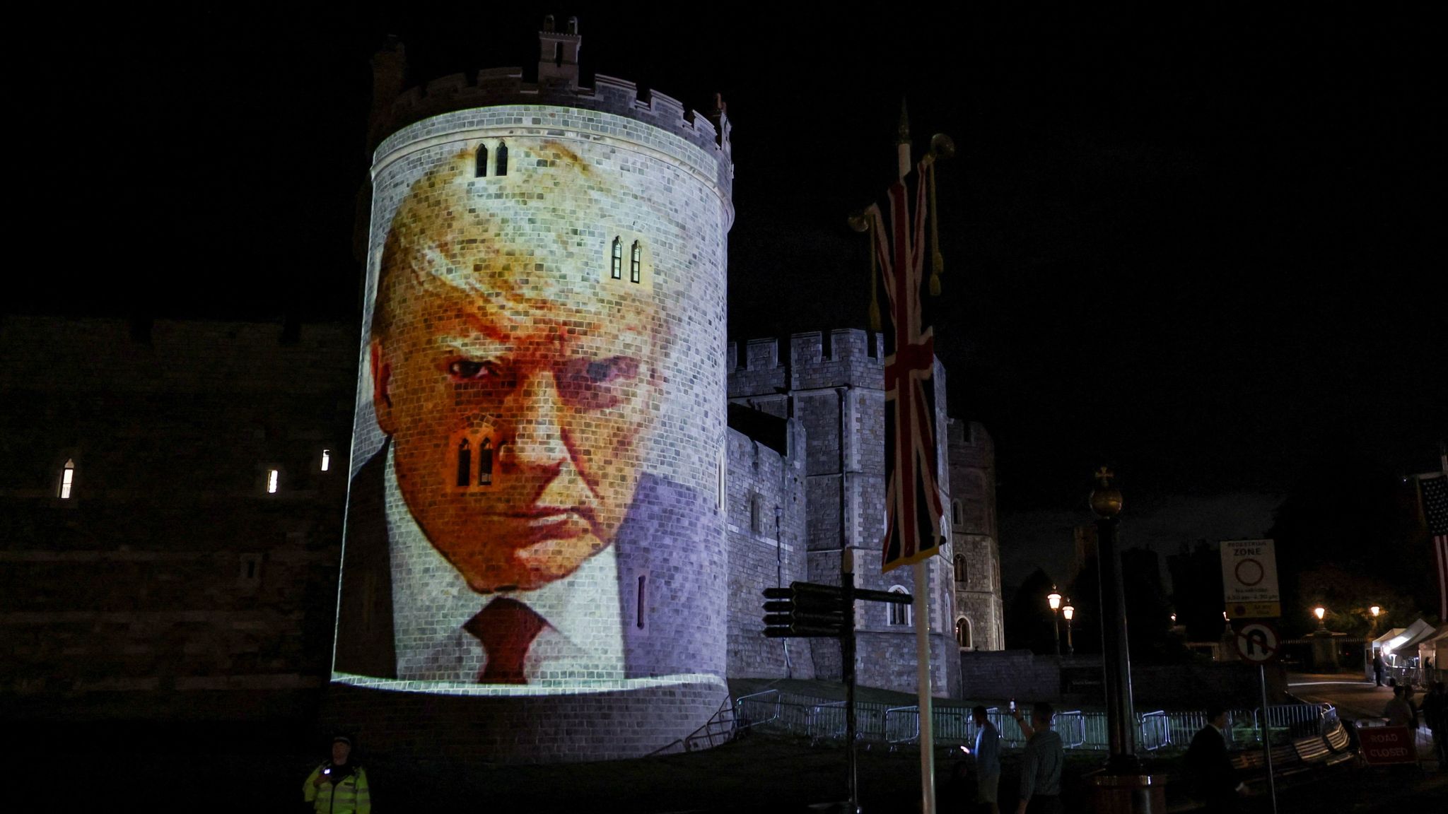 Arrests after Trump-Epstein images projected on to Windsor Castle | UK News | Sky News