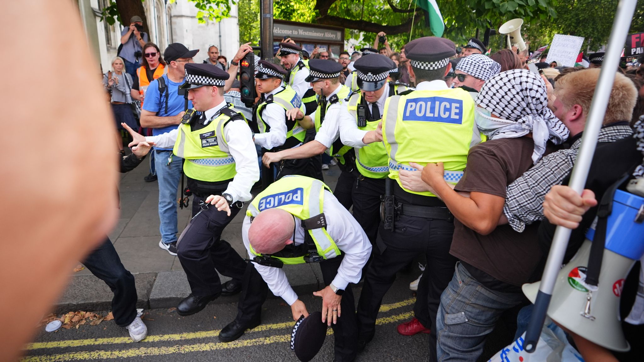 Police condemn 'intolerable abuse' at Palestine Action protest - as ...