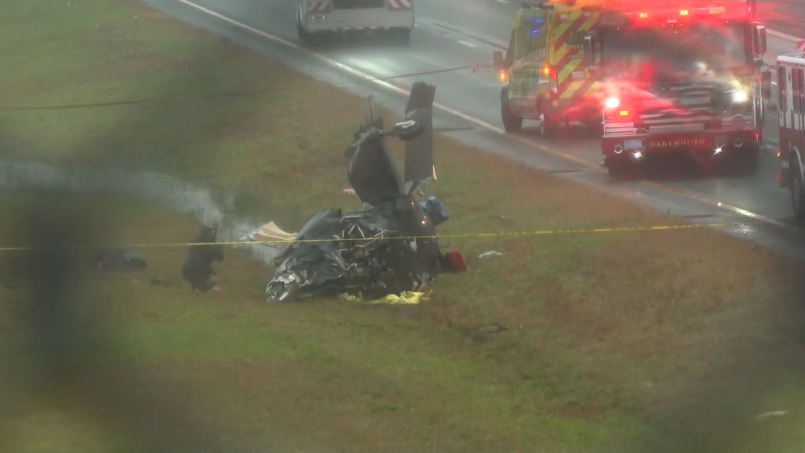 Two killed and one injured as plane crashes onto motorway | US News ...