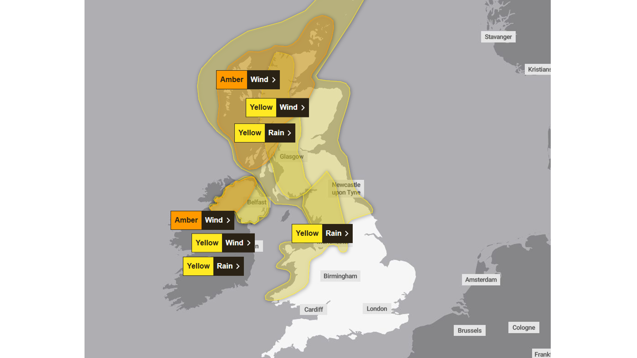 Storm Amy sparks weather warnings for whole of UK and Ireland as ...