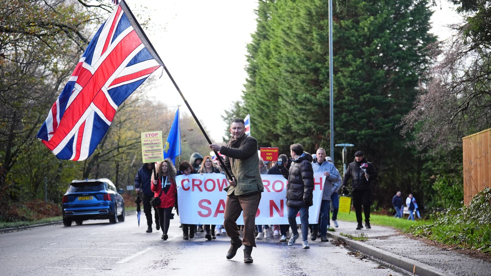 Hundreds protest against Crowborough army barracks plan for asylum ...
