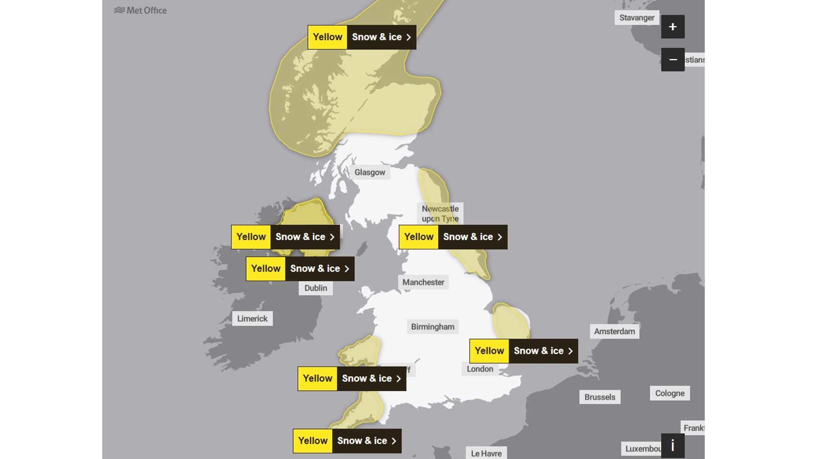 UK weather: Amber and new yellow Met Office warnings in place as parts ...