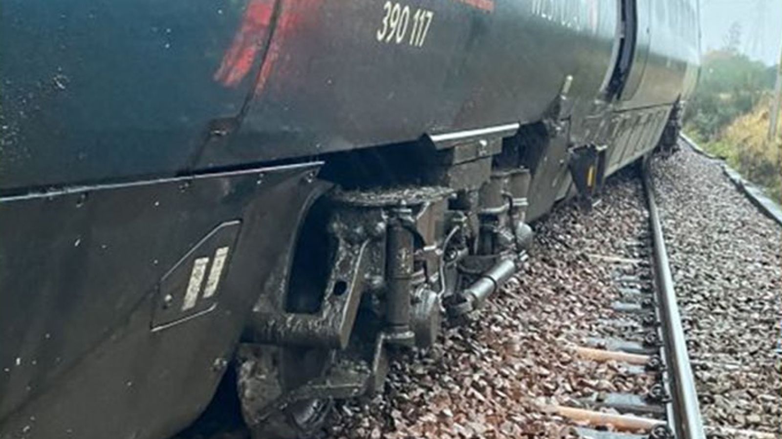 Train that derailed on West Coast Main Line pictured | News UK Video ...