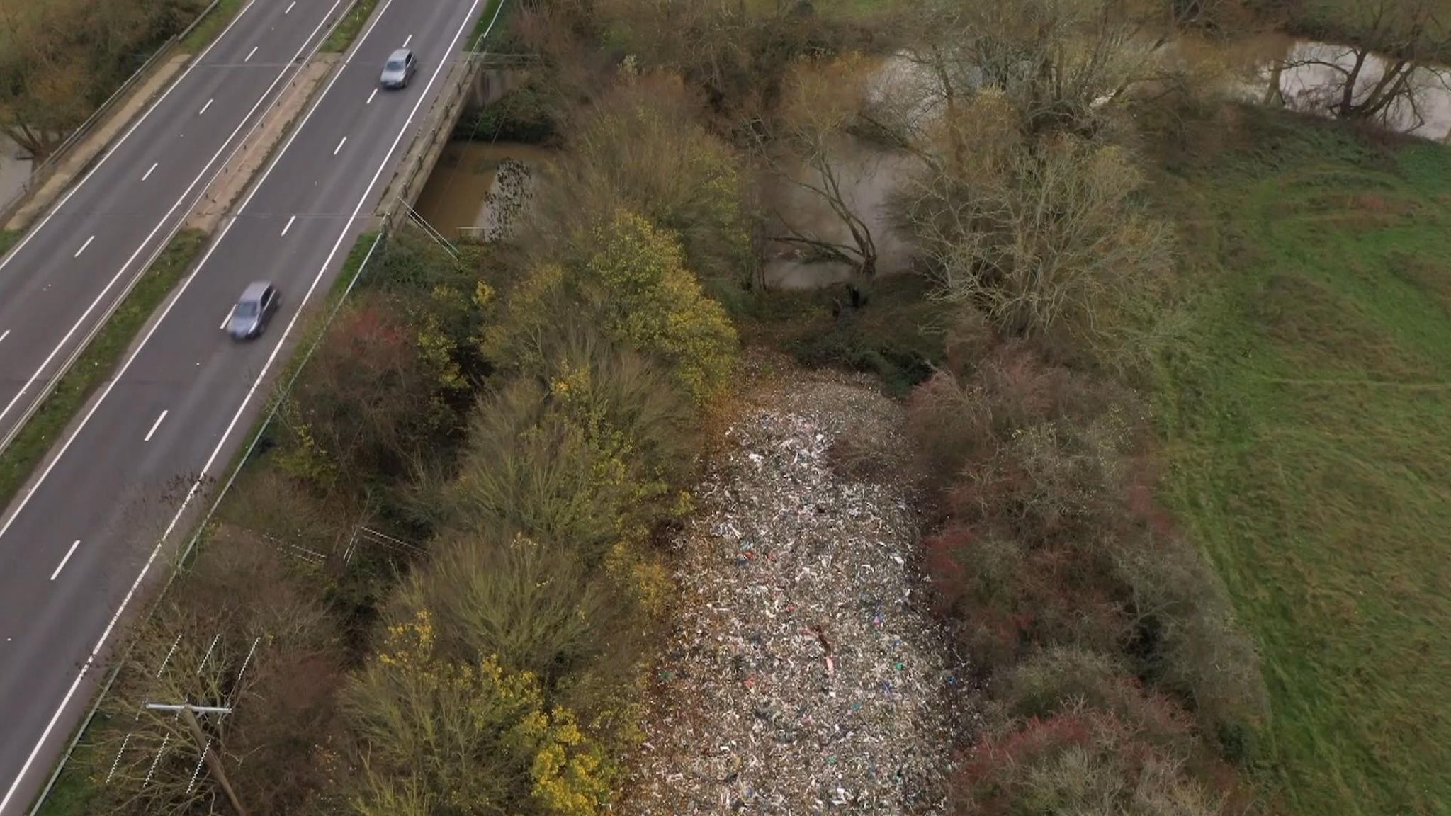 Kidlington fly-tipping: Drone footage shows scale of 'revolting' 60m ...