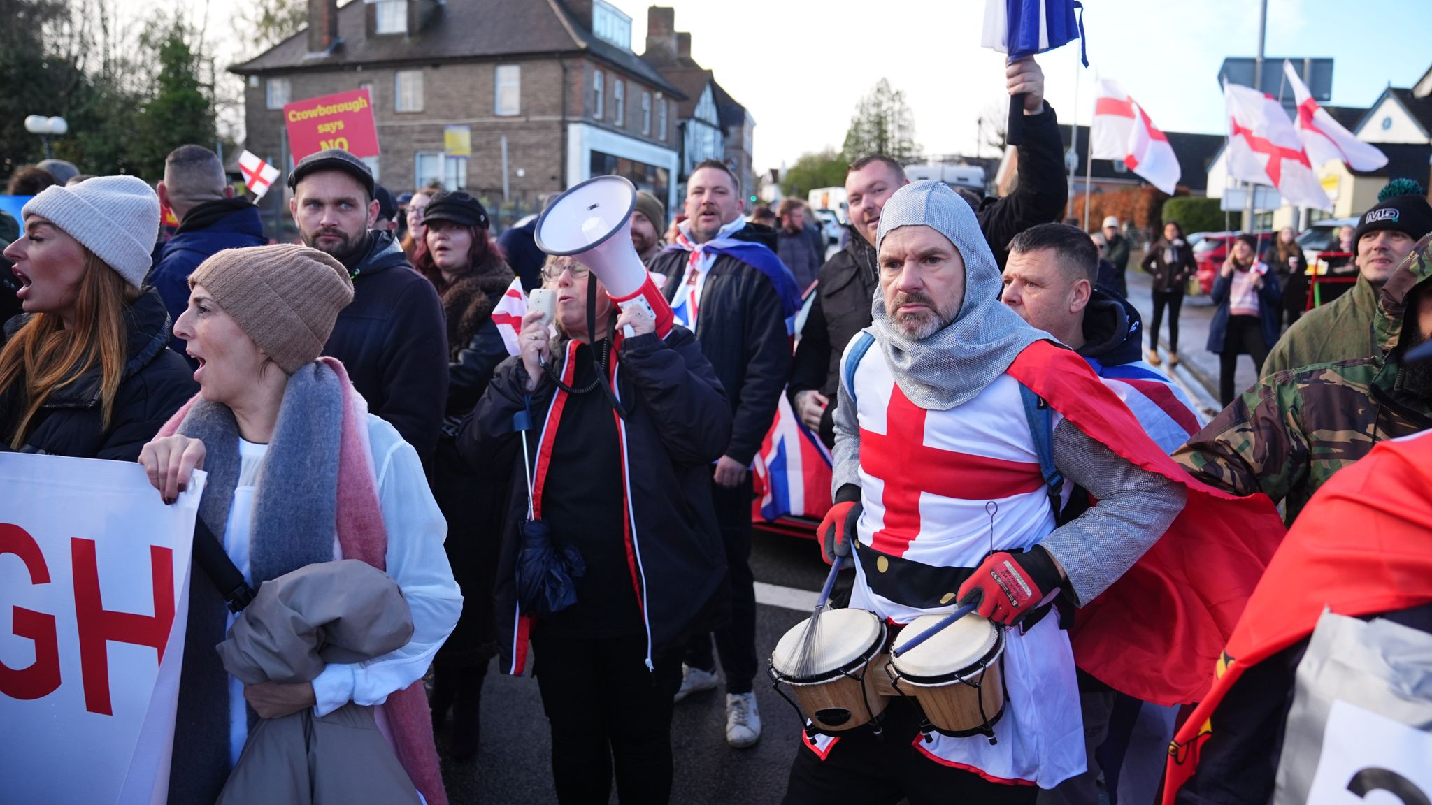 Hundreds protest against Crowborough army barracks plan for asylum ...