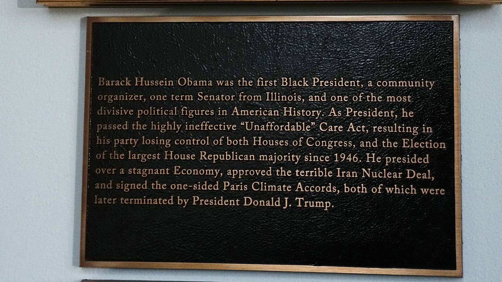 New plaques in Trump's White House attack Joe Biden, Barack Obama and George W Bush | US News ...