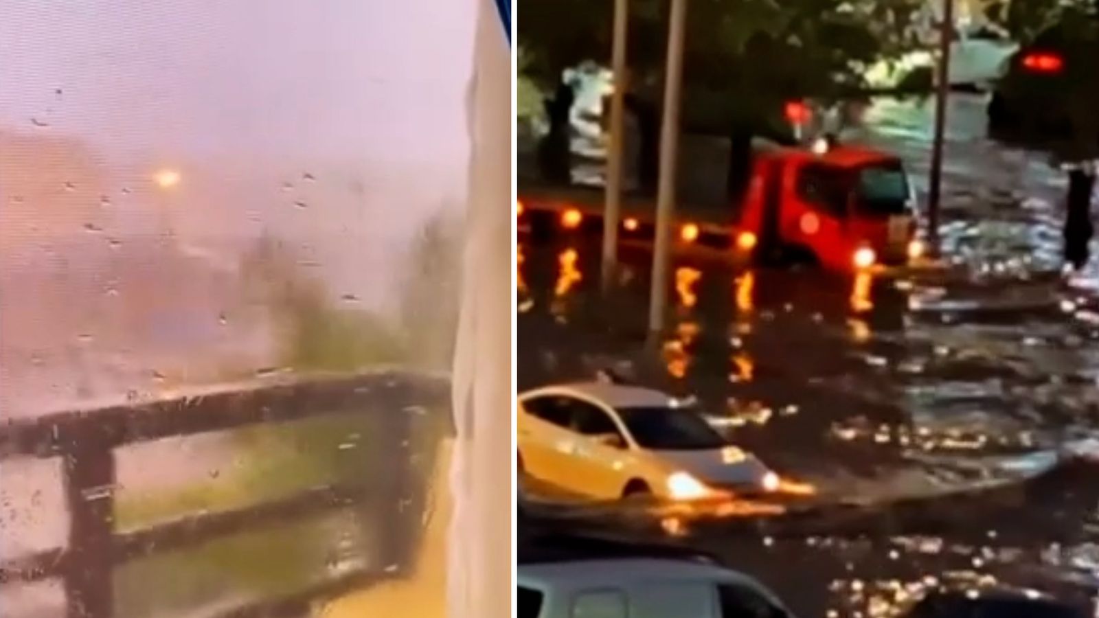 Torrential rain floods the streets of Jeddah as cars forced to drive ...