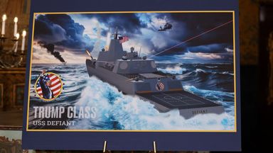 Donald Trump unveils plan for 'Trump Class' battleships | US News | Sky ...