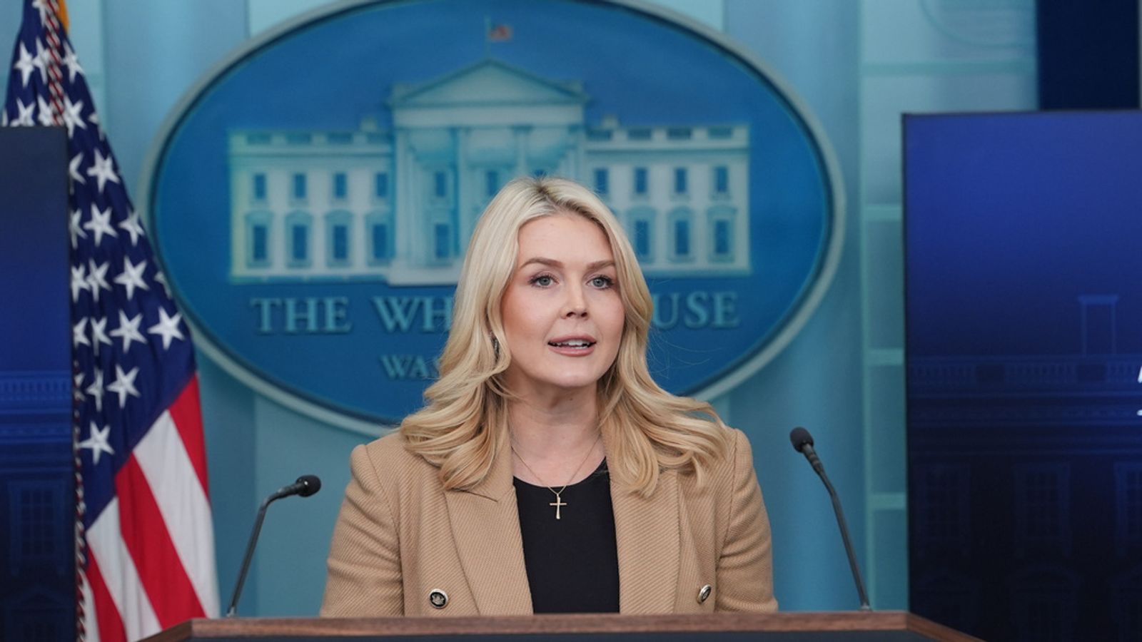Trump's press secretary Karoline Leavitt holds White House briefing ...