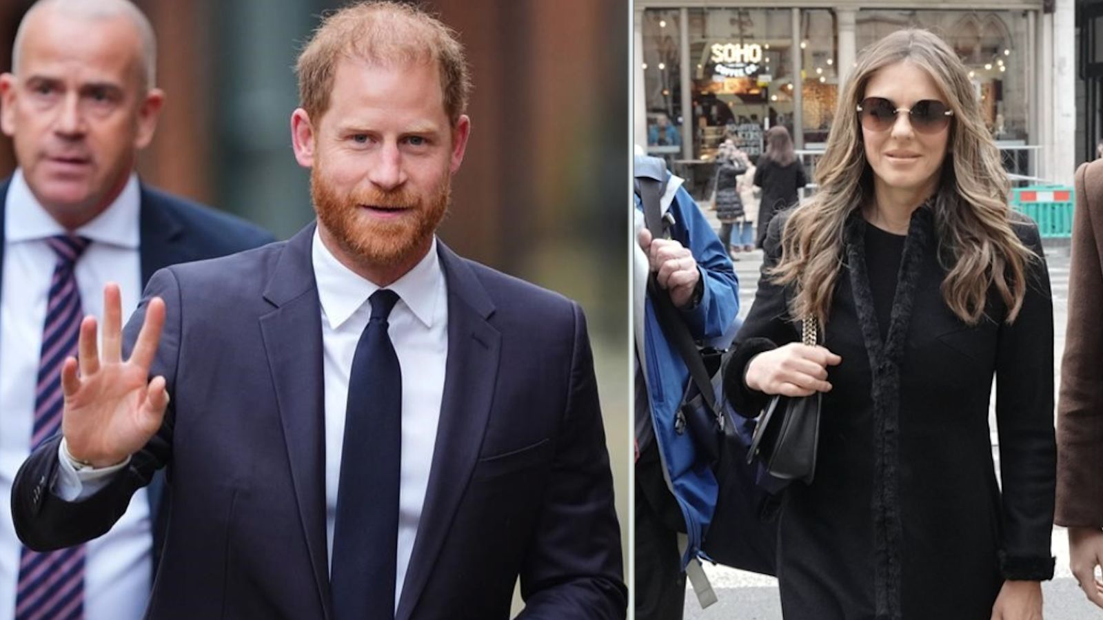 Watch Prince Harry and Liz Hurley arrive at High Court | News UK Video ...