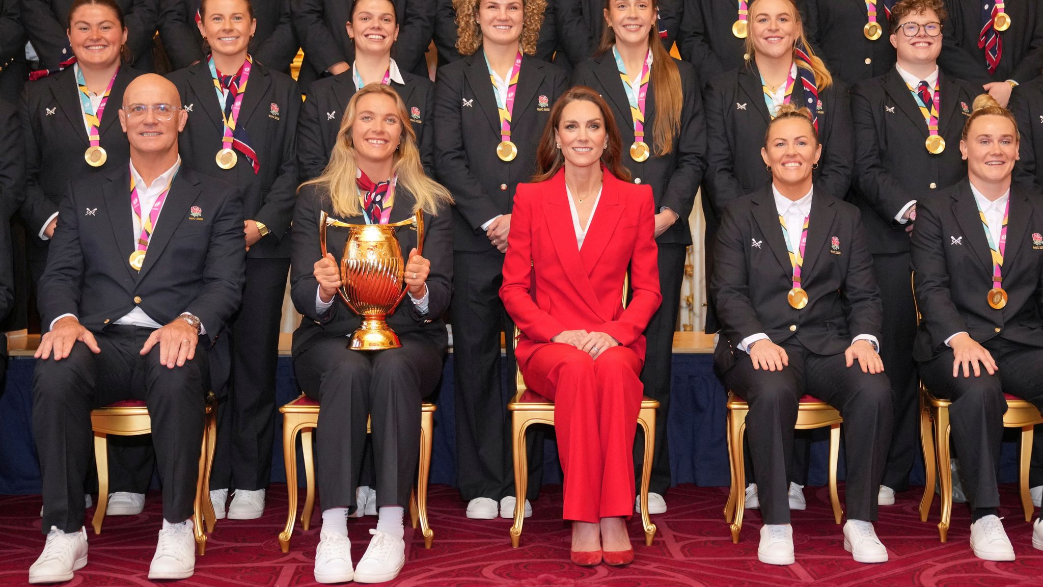 England's World-Cup-winning women's rugby squad attend Kate reception ...