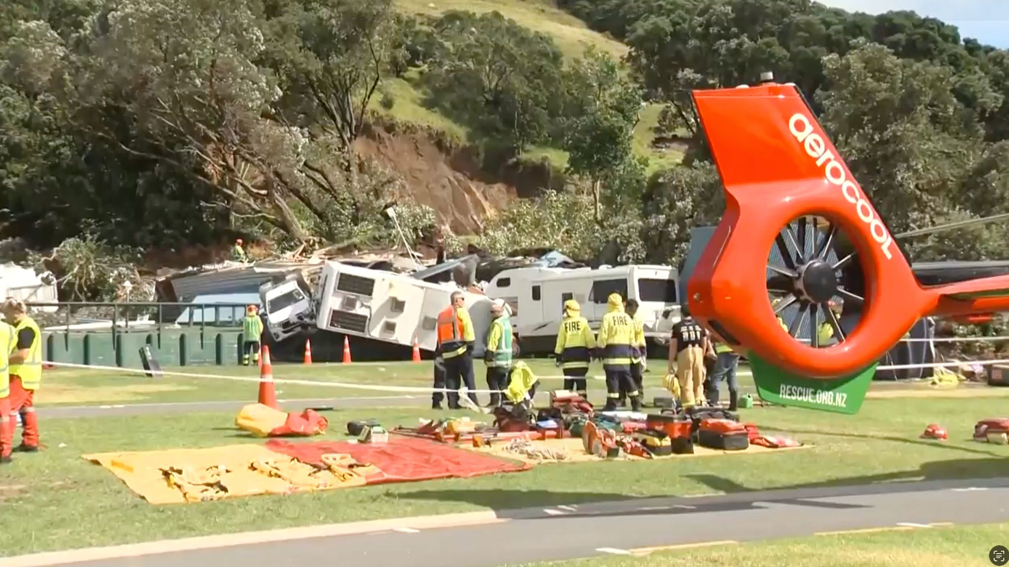 Several missing after New Zealand campsite landslide - with no sign of ...