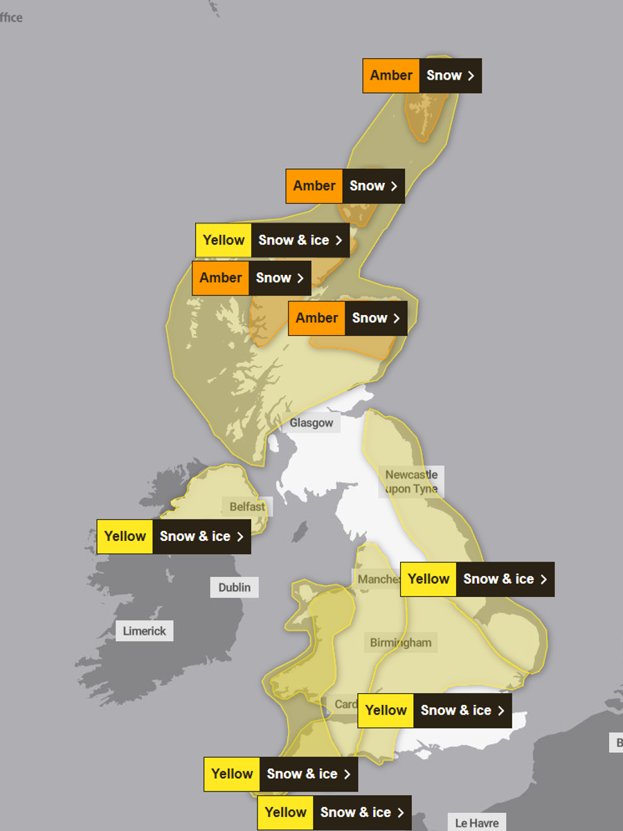 More snow warnings issued as cold snap continues | UK News | Sky News