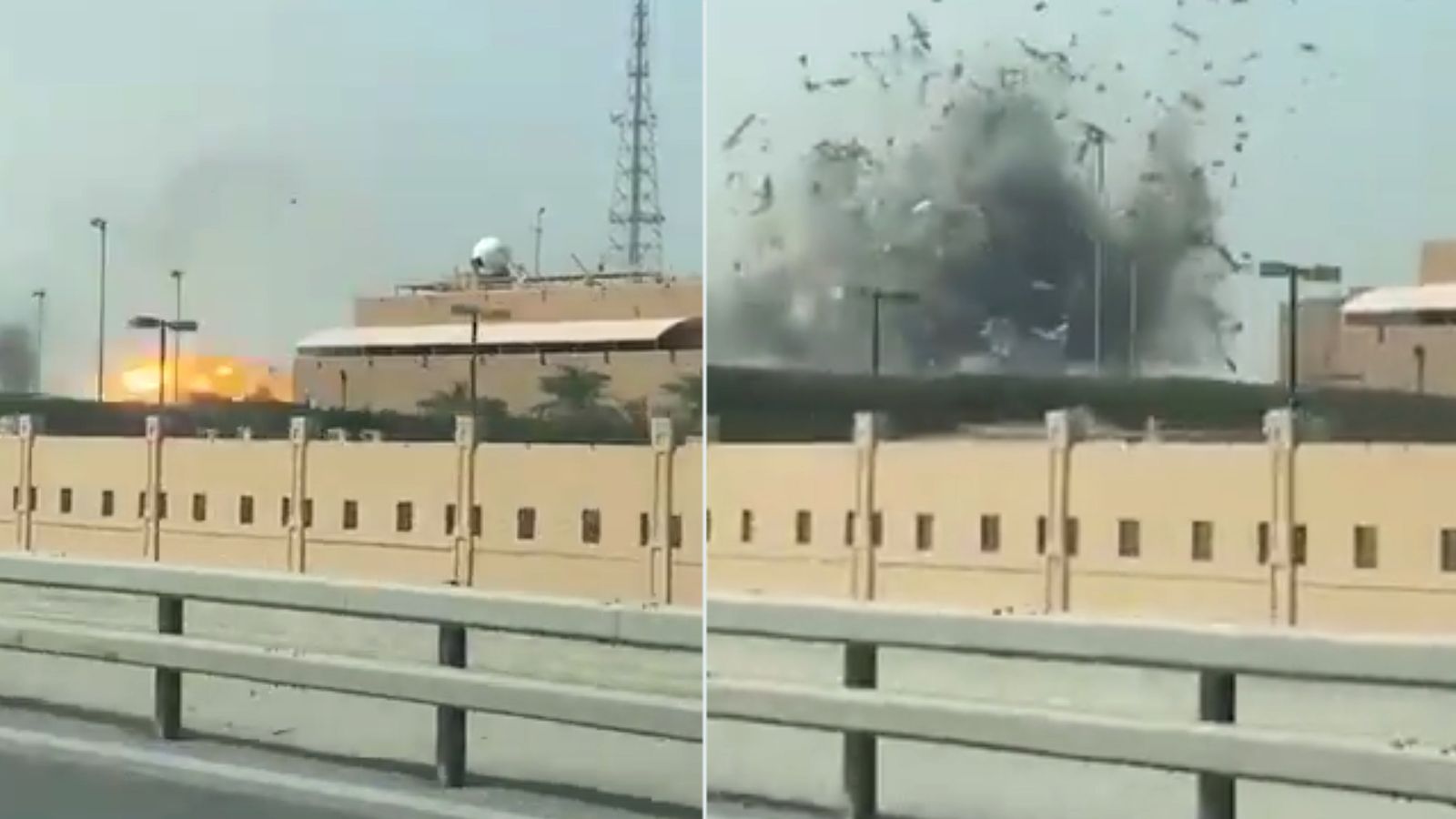 Iran strikes US military base in Bahrain as explosions heard across ...
