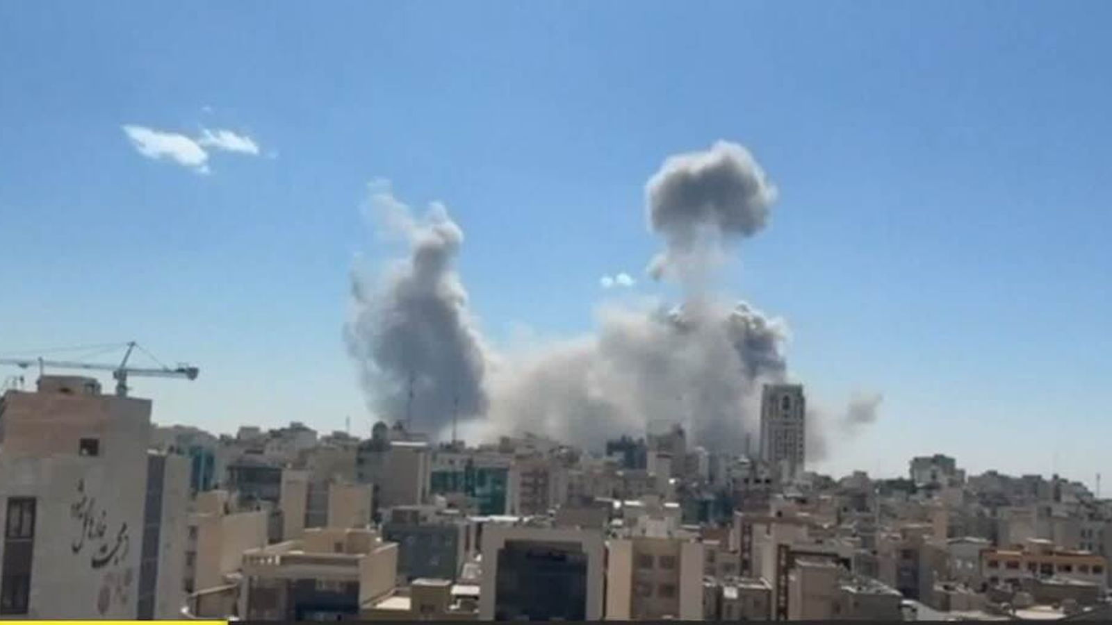 A giant explosion has been seen in the centre of the Iranian capital ...