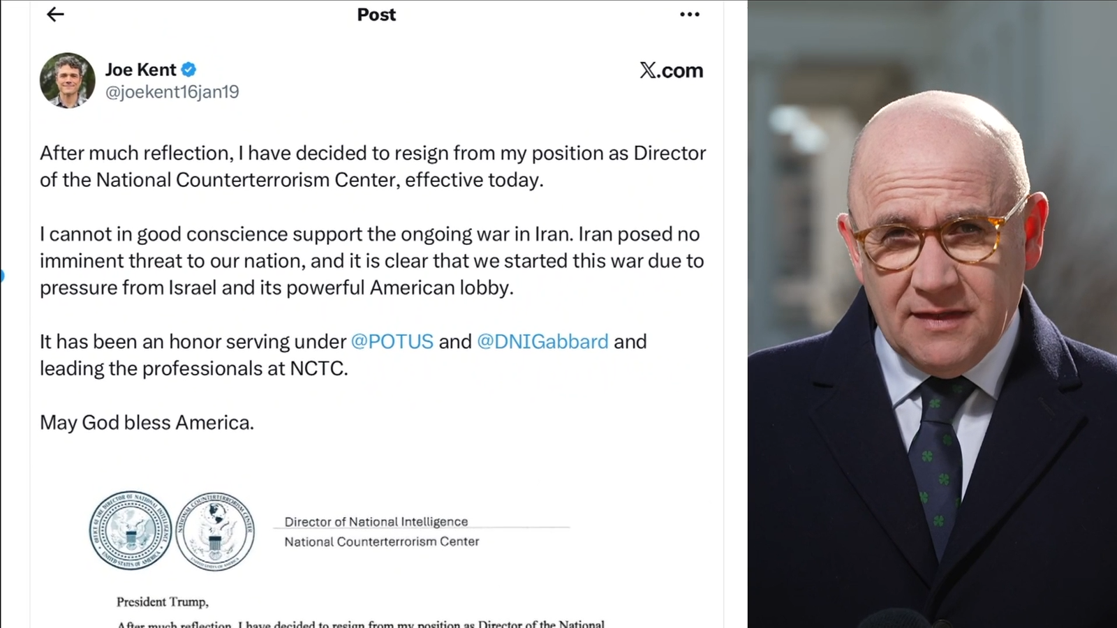 Trump's senior counterterrorism official quits over war blaming ...