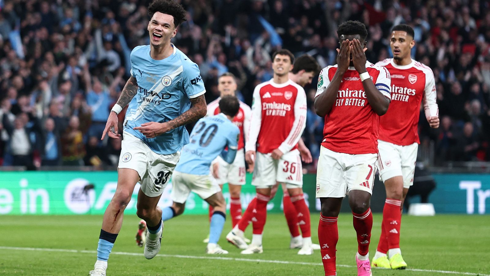Manchester City stun Arsenal to win Carabao Cup final as O'Reilly ...