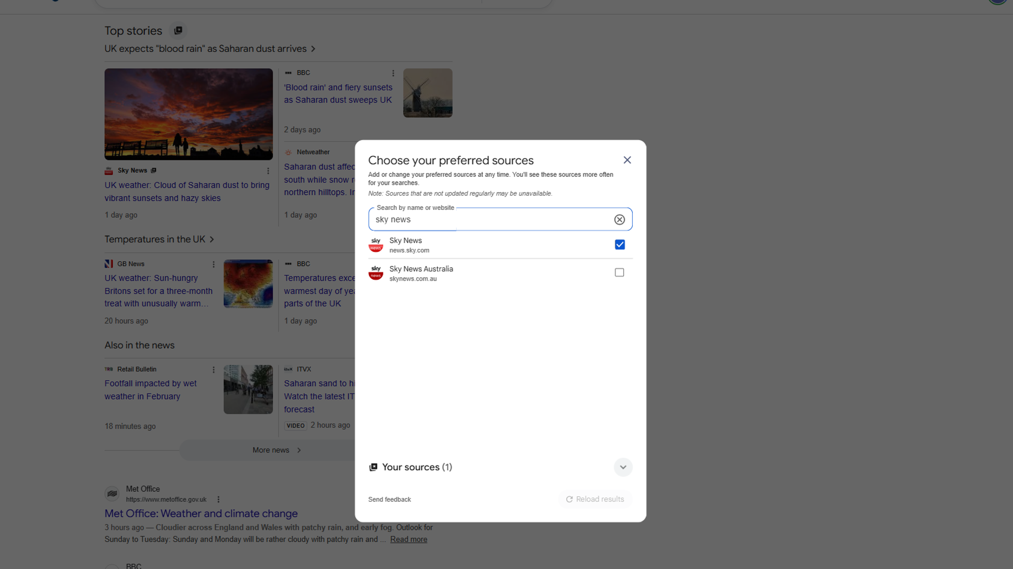 How to make Sky News your preferred news source on Google | UK News ...