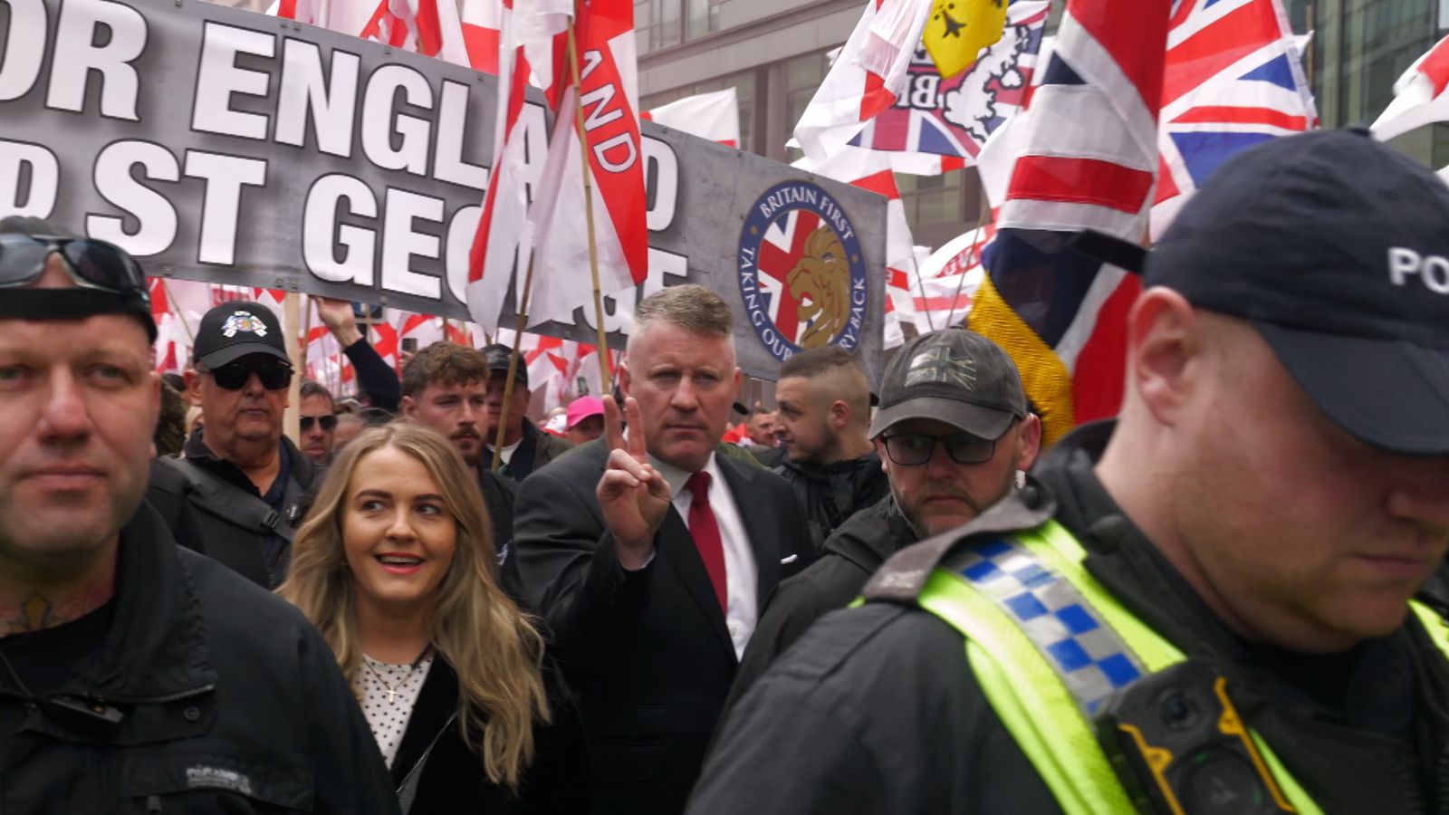 Hundreds gather in Manchester at Britain First march and counter demo ...