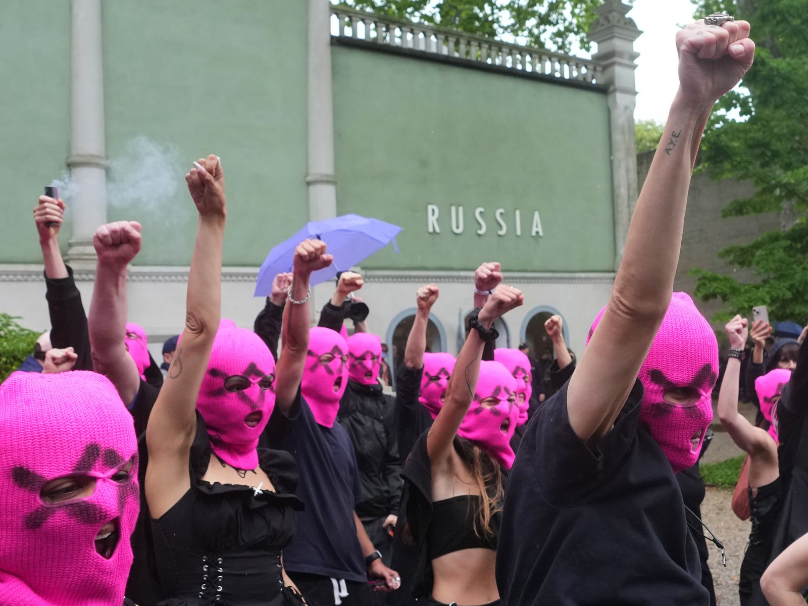 Punk Band Pussy Riot Stage Protest At Venice Biennales Russian