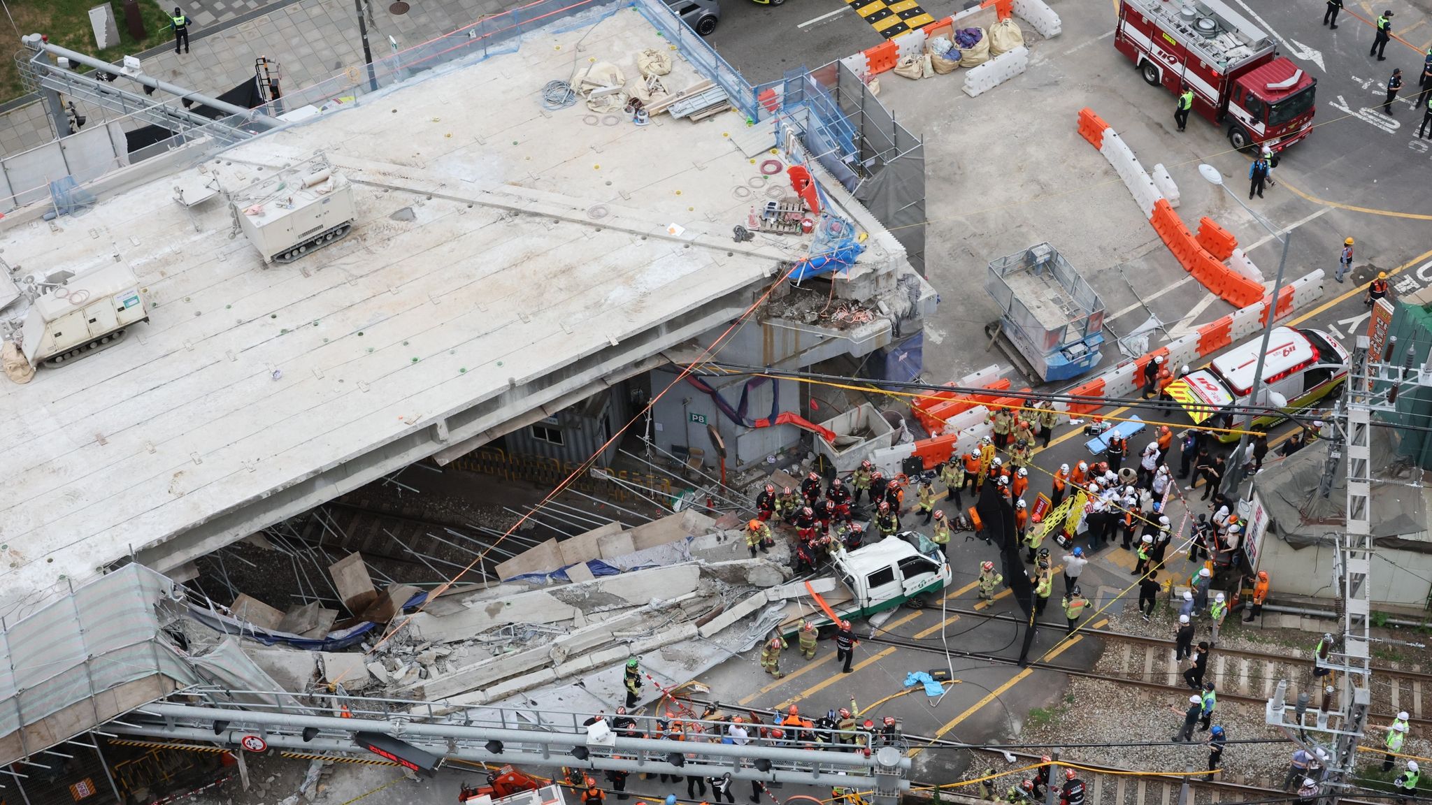 South Korea overpass collapse kills three | World News | Sky News
