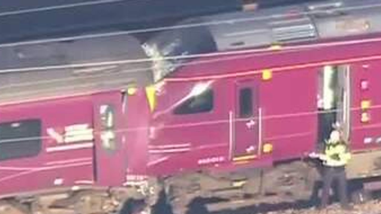 Damage to trains and people on track after collision | News UK Video ...