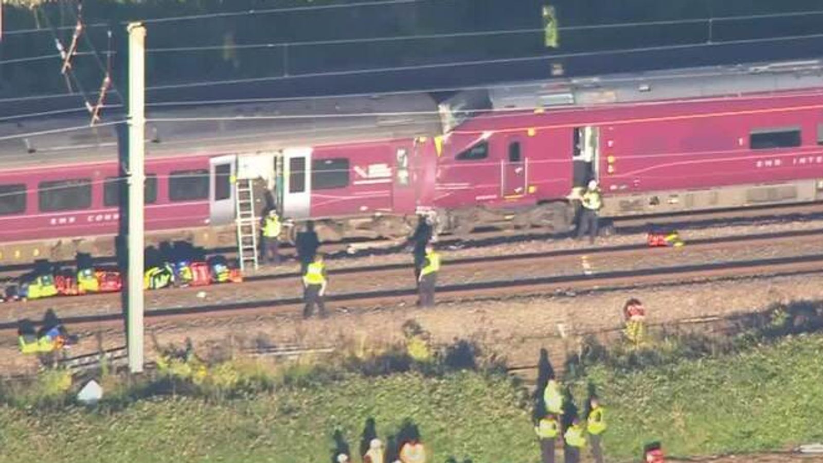 Damage to trains and people on track after collision | News UK Video ...