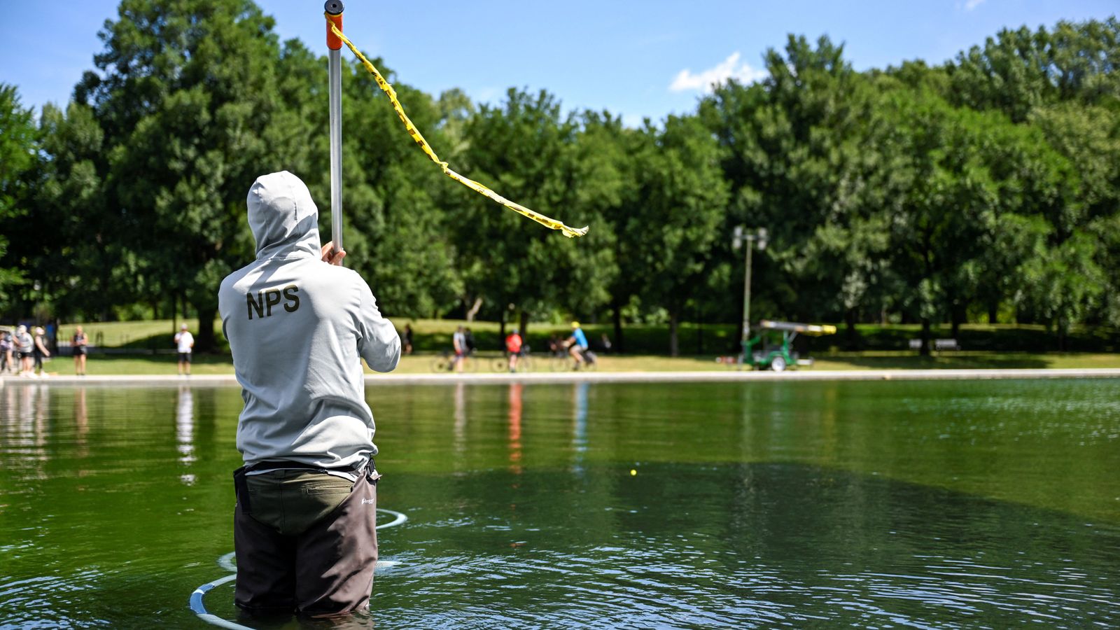 'Vandals arrested' as Trump's $14m reflective pool project sees it turn ...