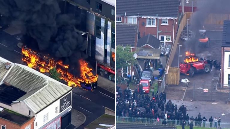 Vehicles set alight in Belfast as protesters take to the streets | News ...