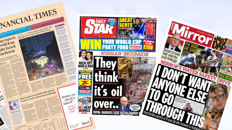 Press Preview: Friday's front pages | UK News | Sky News