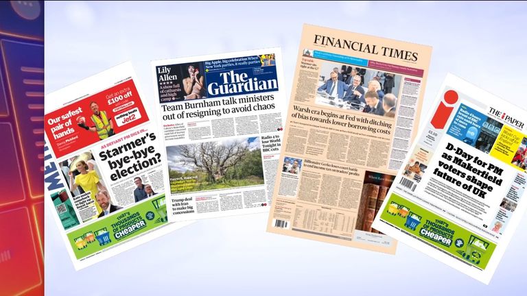 Press Preview: Saturday's front pages | News UK Video News | Sky News